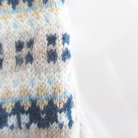 マーロ malo マフラー ストール ニット カシミヤ 灰系 グレー 総柄