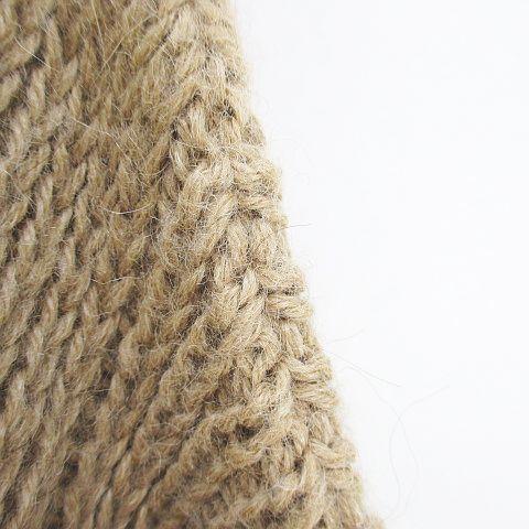 【中古】ワイズフォーメン Y's for men MV-K01-136 長袖 ニット セーター ハイネック M ベージュ系 リブ 毛 ウール ワイズフォーメン Y's for men MV-K01-136 長袖 ニット セーター