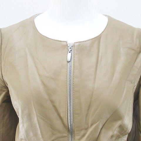 ブランベール blancvert レザージャケット 革ジャン ノーカラー