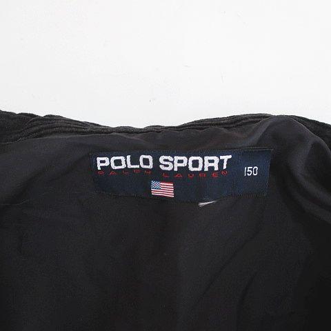 ポロスポーツ POLO SPORT 長袖 コーデュロイ シャツ 150 黒系 ブラック ハーフジップ ポケット サイドカット キッズ 子供服 ...