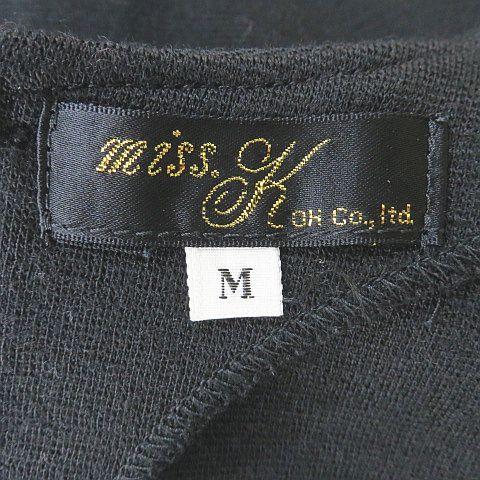 miss.KOH.co.ltd 長袖 プルオーバー M 黒系 ブラック リボン柄 タッセル 飾り バックボタン レディース : ブランド古着 ...