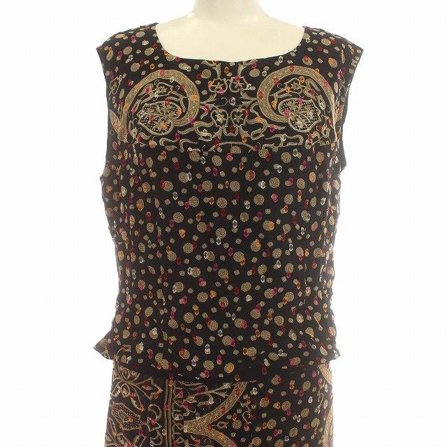 イネス ignes スーツ 3点セット セットアップ シルク混 スカート ジャケット ノースリーブ 42 M 黒 : ブランド古着販売のベクトル - 通販 - Yahoo!ショッピング