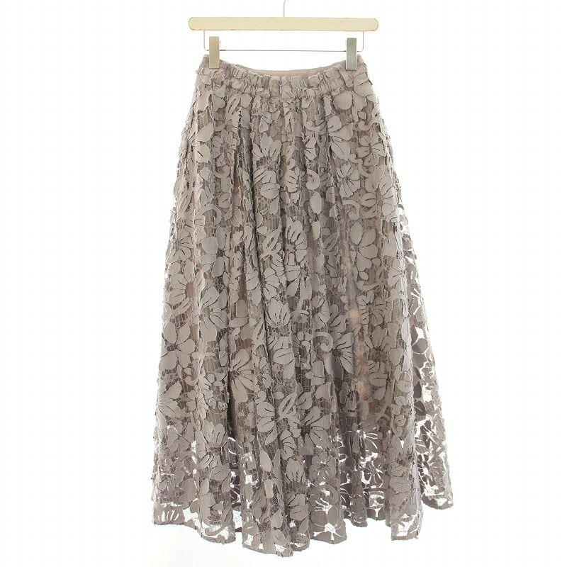 アメリヴィンテージ Ameri VINTAGE ANTHESIS LACE SKIRT アンテシスレーススカート フレア マキシ ロング 花柄 F 紫 02919200030 : ブランド古着 ...