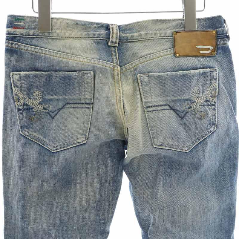 DIESEL（ディーゼル） DIESEL DOOZY デニムパンツ ジーンズ ダメージ加工 刺繍 W27 L32 S 青 ブルー /XK ...
