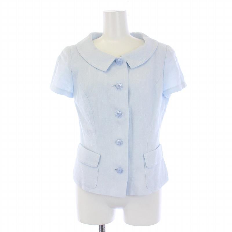 エムズグレイシー M'S GRACY セットアップ 上下 ジャケット 半袖 タイトスカート ひざ丈 リネン 9AR M 水色 /BM レディース : ブランド古着販売のベクトル - 通販 ...