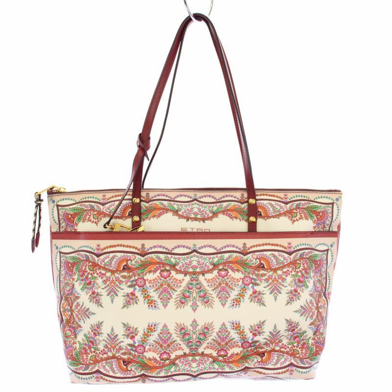 ETRO エトロ トートバッグ ショルダーバッグ PVC 総柄 A4 ポーチ付き 赤 白 /TK レディース : ブランド古着販売のベクトル - 通販 - Yahoo!ショッピング