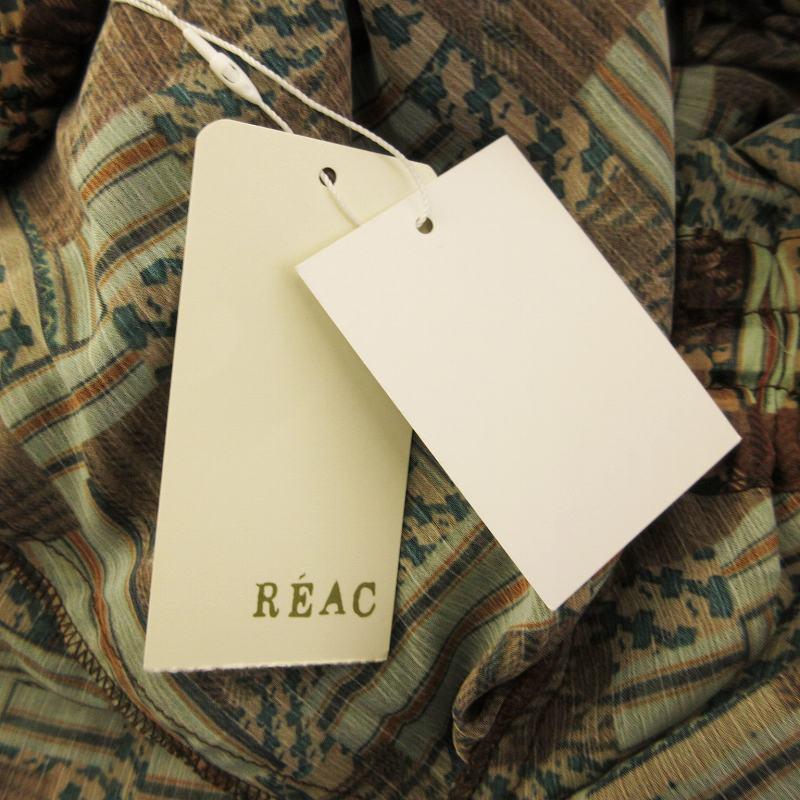 未使用品 レアック reac タグ付き ワンピース ロング 総柄 インナー付き 2 緑 グリーン 5195110042B /EE レディース ...