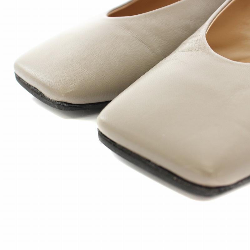 ペリーコ PELLICO コメタ COMETA パンプス スクエアトゥ ローヒール レザー 34.5 21.5cm グレージュ /YT レディース : ブランド古着販売のベクトル - 通販 ...