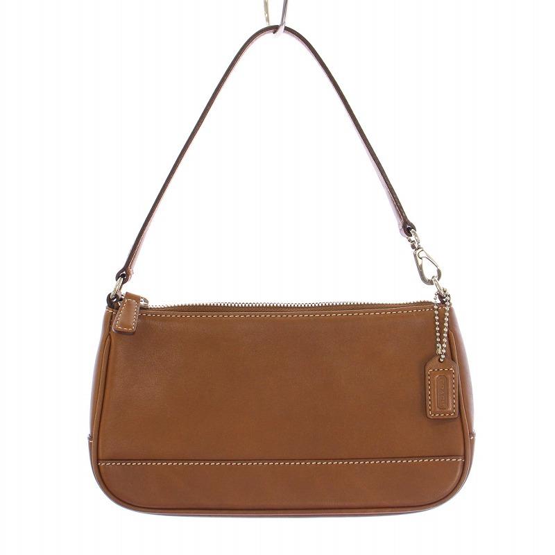 COACH コーチ ハンドバッグ ワンハンドル コンパクト レザー ロゴチャーム 茶 ブラウン 7785 /BB レディース : ブランド古着 ...
