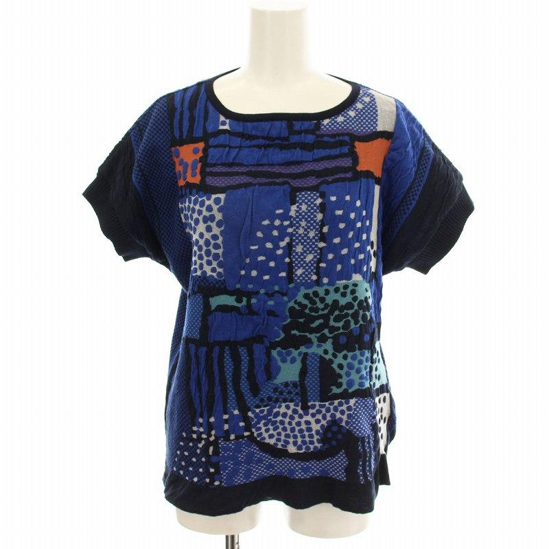 トランク TRUNK HIROKO KOSHINO ヒロココシノ 半袖 ニット RSFGE-56260 カットソー 38 青 ネイビー : ブランド古着販売のベクトル - 通販 - Yahoo ...