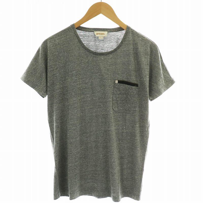 DIESEL ディーゼル Tシャツ カットソー 半袖 M グレー 25594 /HN メンズ : ブランド古着販売のベクトル - 通販 ...