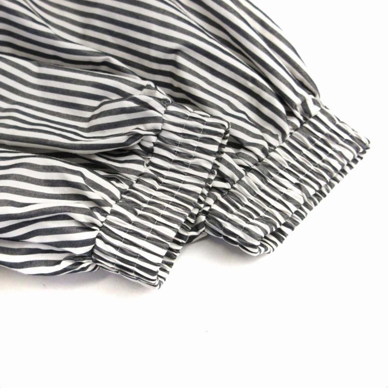 プラステ PLST 23SS ストライプギャザーブラウス シャツ リボン 長袖 M 黒 ブラック 白 ホワイト 12-3108035 /RO レディース : ブランド古着販売のベクトル ...