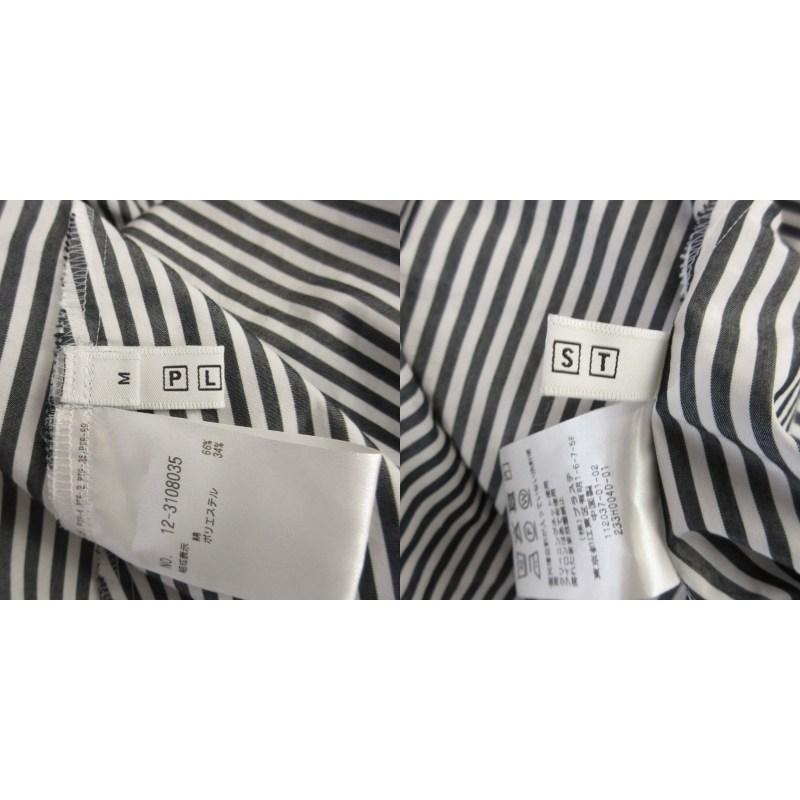 プラステ PLST 23SS ストライプギャザーブラウス シャツ リボン 長袖 M 黒 ブラック 白 ホワイト 12-3108035 /RO レディース : ブランド古着販売のベクトル ...