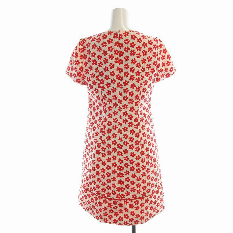 クレージュ courreges ワンピース ひざ丈 花柄 半袖 38 白 ホワイト ECEES-73490 /EE レディース : ブランド ...