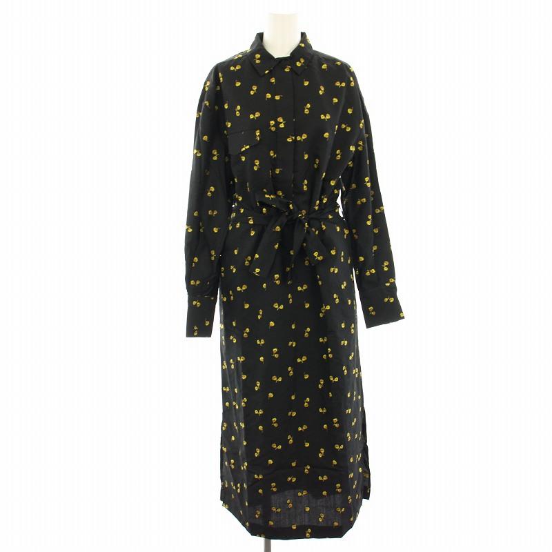 未使用品 スピック&スパン セカンドフィメール SECOND FEMALE EIMY FLOWER シャツワンピース ロング マキシ 花柄刺繍 ...