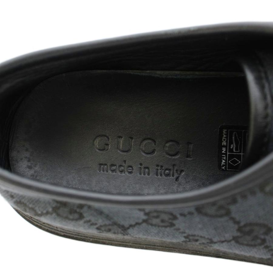 GUCCI（グッチ） スニーカー ローカット GGキャンバス レザー 6.5 黒
