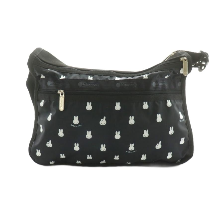 LeSportsac（レスポートサック） × ディックブルーナ Dick Bruna ミッフィー ショルダーバッグ 総柄 ナイロン 黒 ...