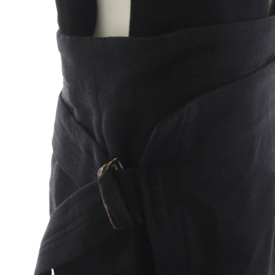 ウジョー Ujoh ジャンパースカート ワンピース ひざ丈 ウール 2 黒