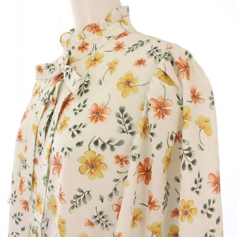 Rene（ルネ） 未使用品 シャツ ブラウス 半袖 スタンドカラー リボン