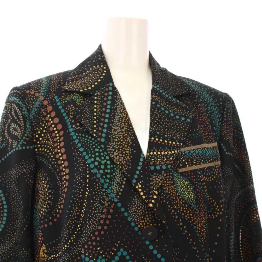 【中古】レオナール LEONARD FASHION  テーラードジャケット 3B 総柄 13AR ブラック 0341700 /KH レディース LEONARD（レオナール） LEONARD FASHION テーラードジャケット 3B 総柄