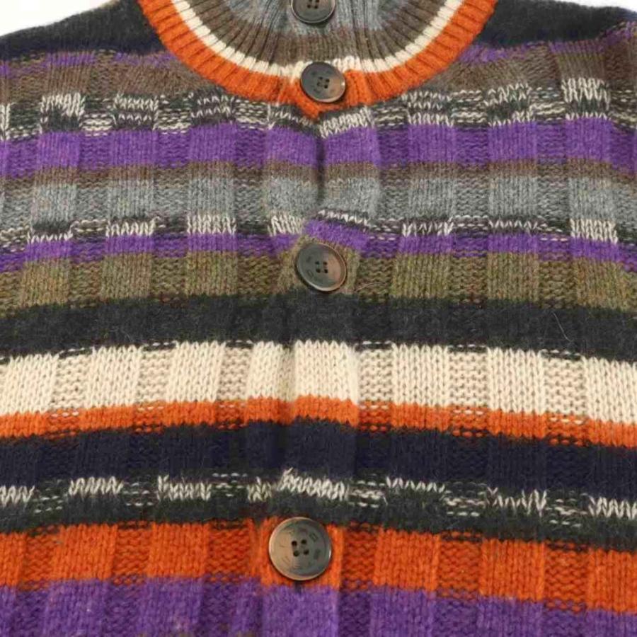 ETRO（エトロ） カーディガン 総柄 カシミヤ ボーダー 3XL マルチ