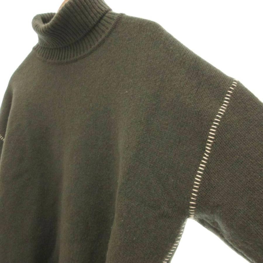 WRAPINKNOT High neck stitch design knit ハイネック ステッチ デザインニット F カーキ ホワイト WK20W-P023 /UO レディース ...