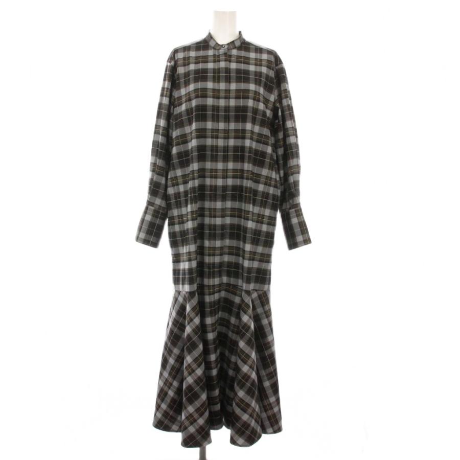 ADAM ET ROPE'（アダムエロペ） Adam et Rope' 21AW マーメイドシャツワンピース ロング 長袖 F グレー 茶 ...