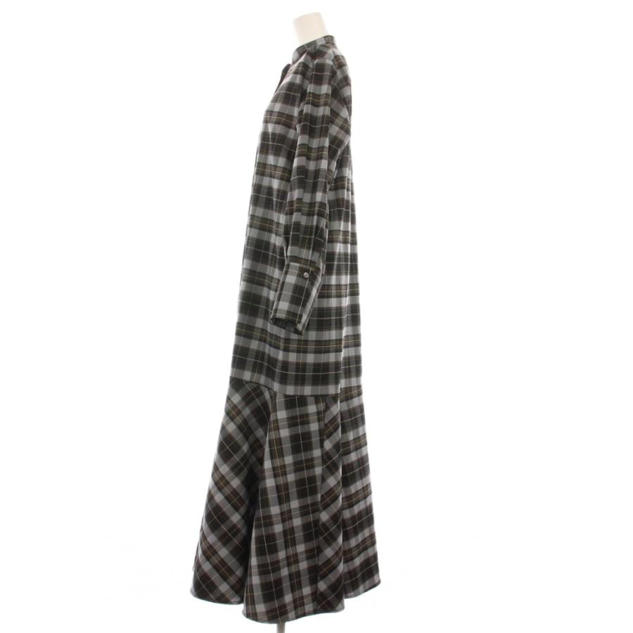 ADAM ET ROPE'（アダムエロペ） Adam et Rope' 21AW マーメイドシャツワンピース ロング 長袖 F グレー 茶 ...