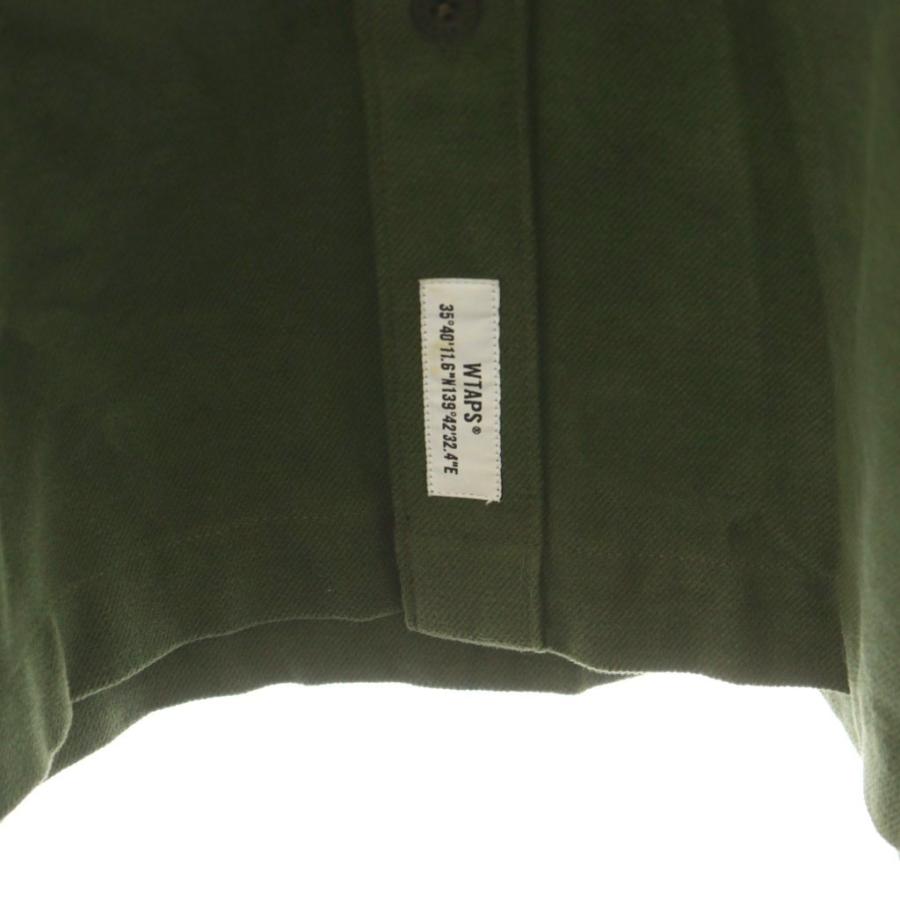 ダブルタップス WTAPS ミリタリーフランネルシャツ ロゴ コットン 3