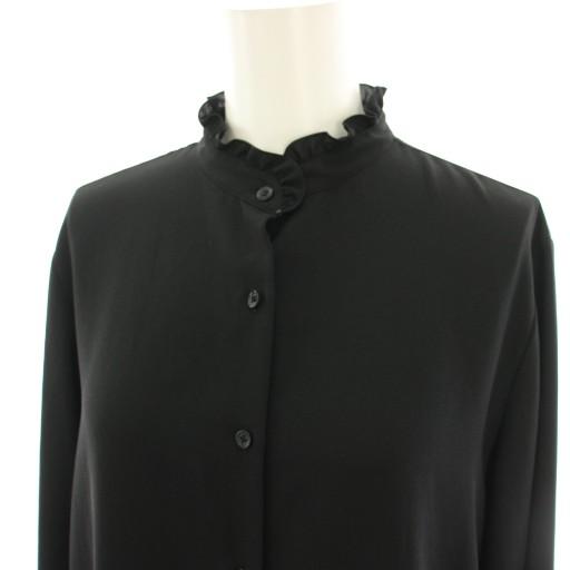 ピーエスポールスミス PS Paul Smith フリルカラーシャツ ブラウス シアー 長袖 40 黒 ブラック BLPSIS0047 /HN ...