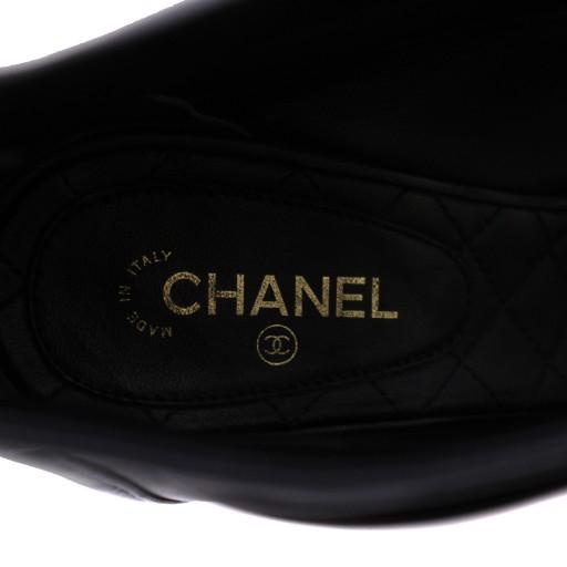 CHANEL（シャネル） ブーティ ショートブーツ オープントゥ レザー 37C