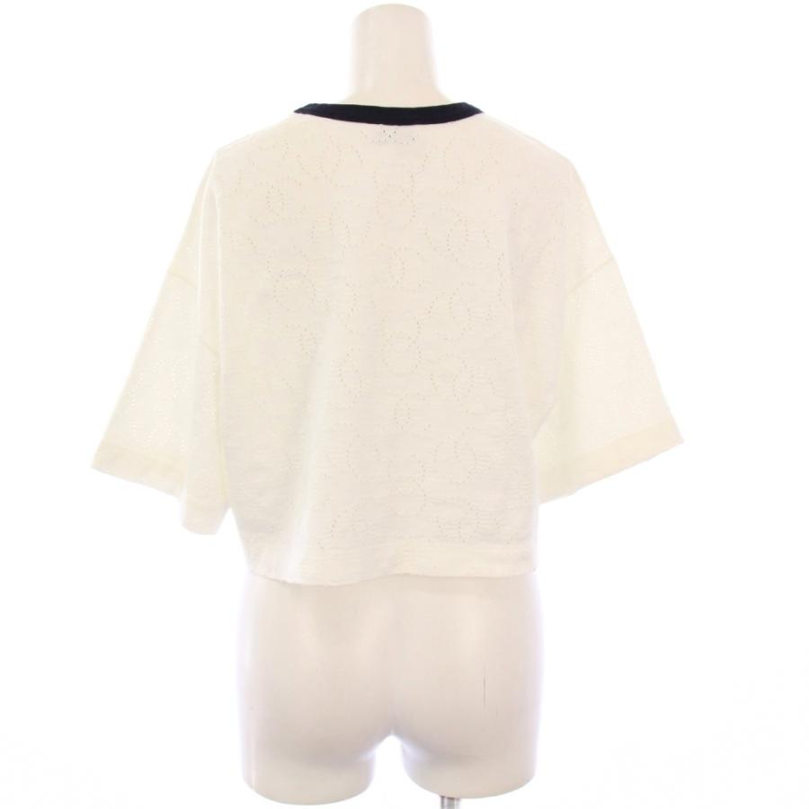 【中古】シャネル CHANEL 24SS No.5 ココマーク Tシャツ カットソー 半袖 クロップド丈 34/36 白 P76438K11016 /KH レディース CHANEL（シャネル） CHANEL 24SS No.5 ココマーク Tシャツ カットソー