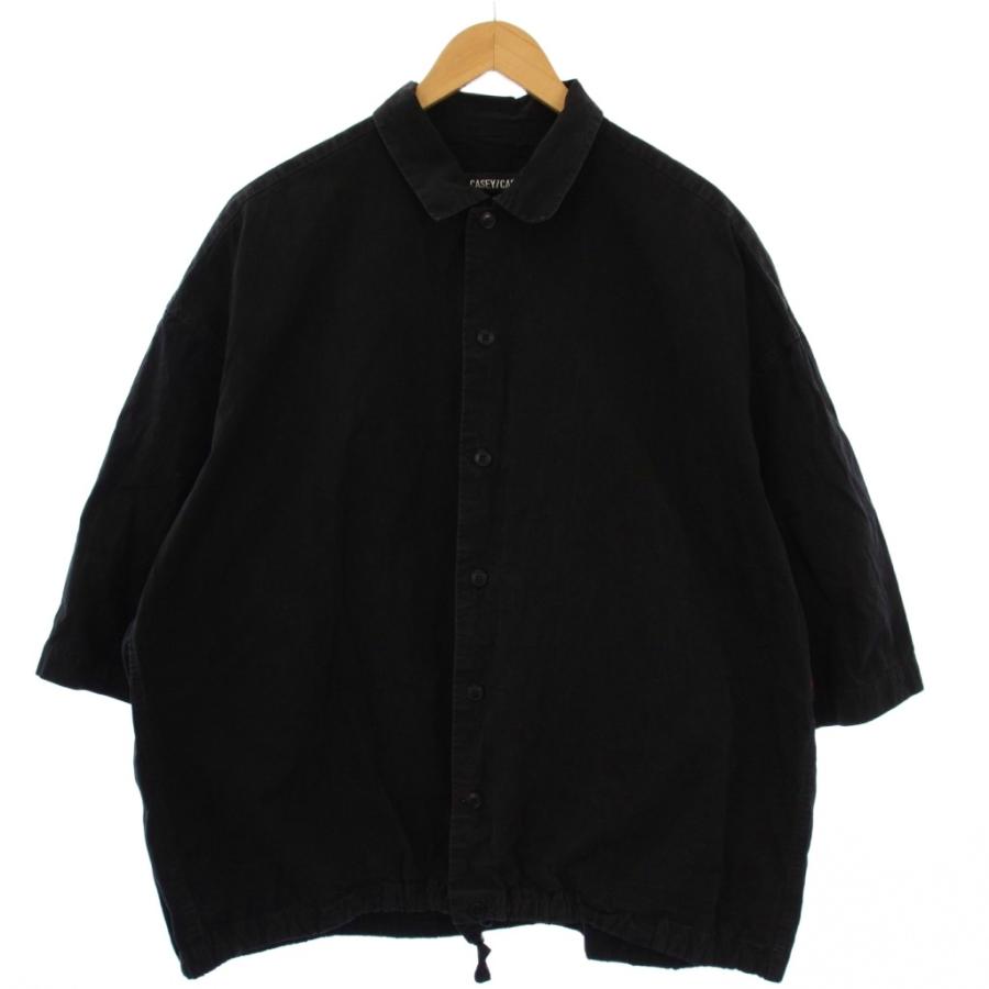 ケイシー CASEY MILI VOLUME SHIRT シャツ 半袖 L 黒 24HC276 /BM