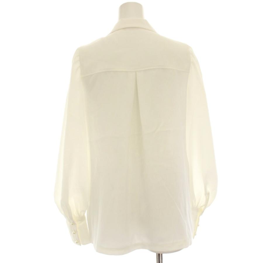 ジェンヌ JENNE オープンカラーシャツ ブラウス 長袖 パールボタン パフスリーブ S 白 ホワイト /HN レディース : ブランド古着 ...