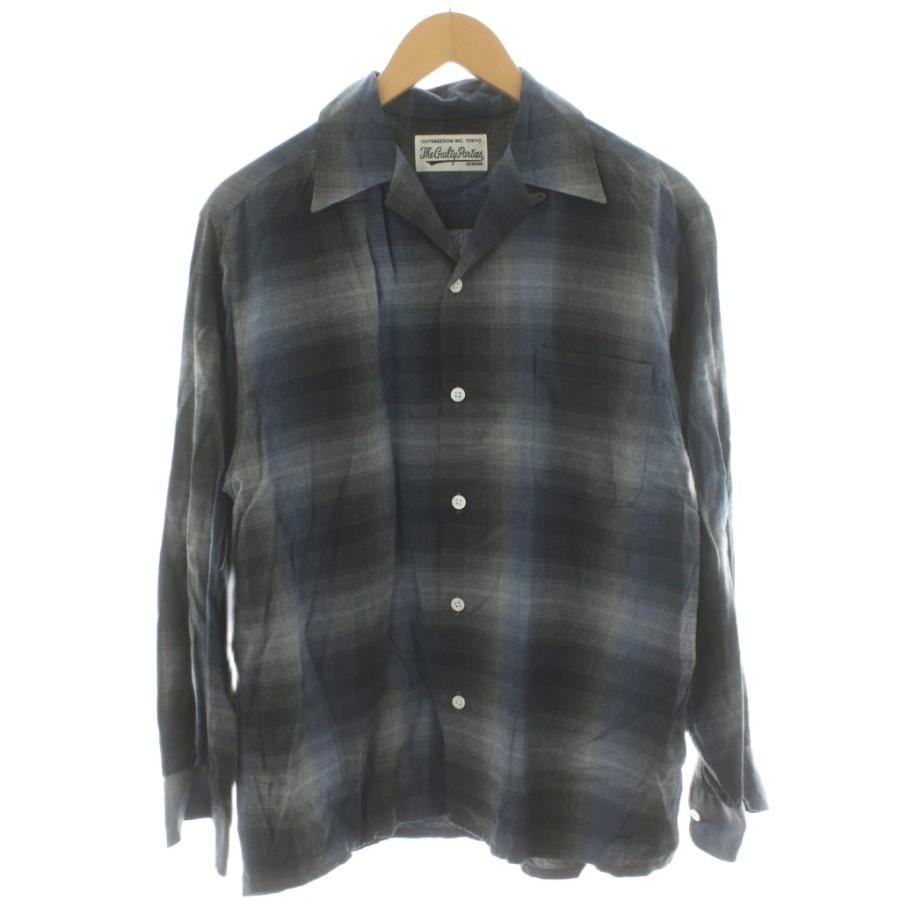 WACKO MARIA（ワコマリア） シャツ 長袖 オープンカラー チェック柄 S 青 ブルー /AN24 メンズ : ブランド古着販売の ...