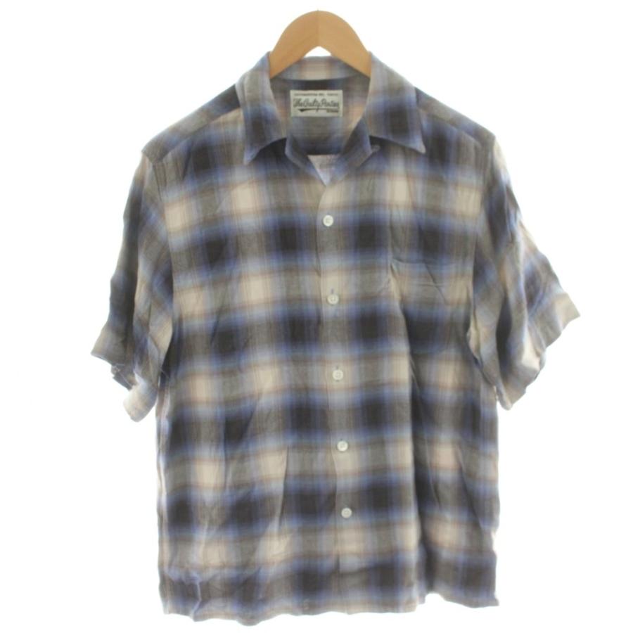 WACKO MARIA（ワコマリア） シャツ 半袖 オープンカラー チェック柄 S 青 ブルー /AN26 メンズ : ブランド古着販売の ...