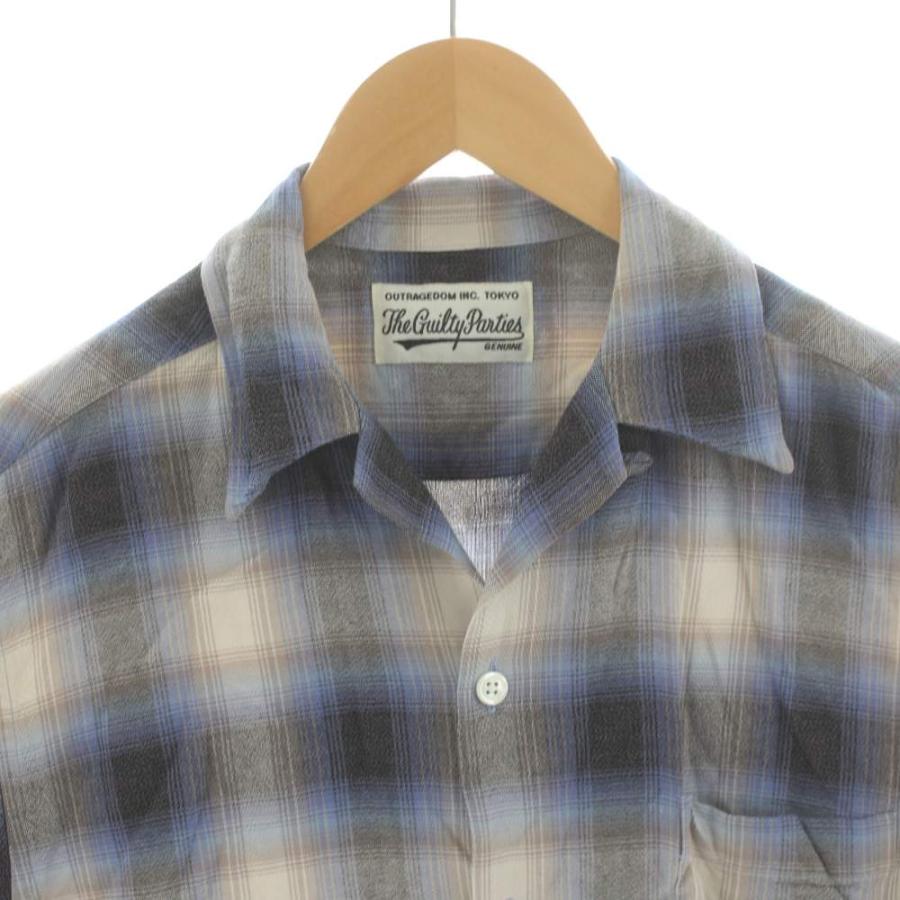 WACKO MARIA（ワコマリア） シャツ 半袖 オープンカラー チェック柄 S 青 ブルー /AN26 メンズ : ブランド古着販売の ...
