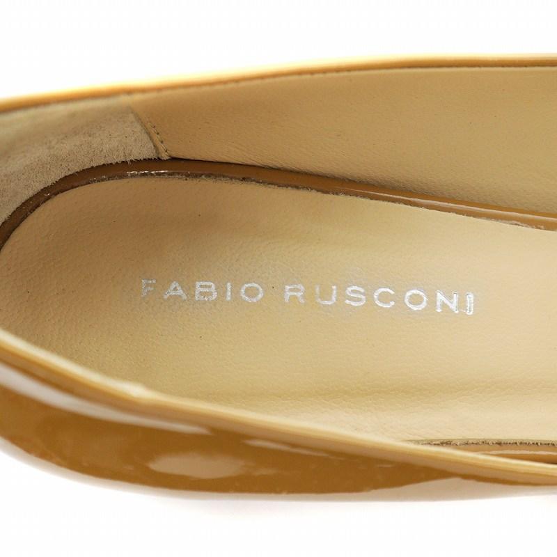 ファビオルスコーニ FABIO RUSCONI パンプス チャンキーヒール オープントゥ リボン エナメル 36.5 23.5cm 茶 : ブランド古着販売のベクトル - 通販 - Yahoo ...