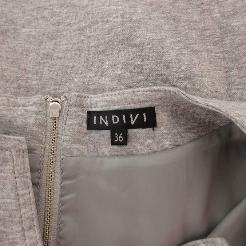 インディヴィ INDIVI ワンピース フレンチスリーブ Vネック ミモレ ロング 36 S グレー /TN 1014 MG レディース : 081-902409270754 : ブランド古着 ...