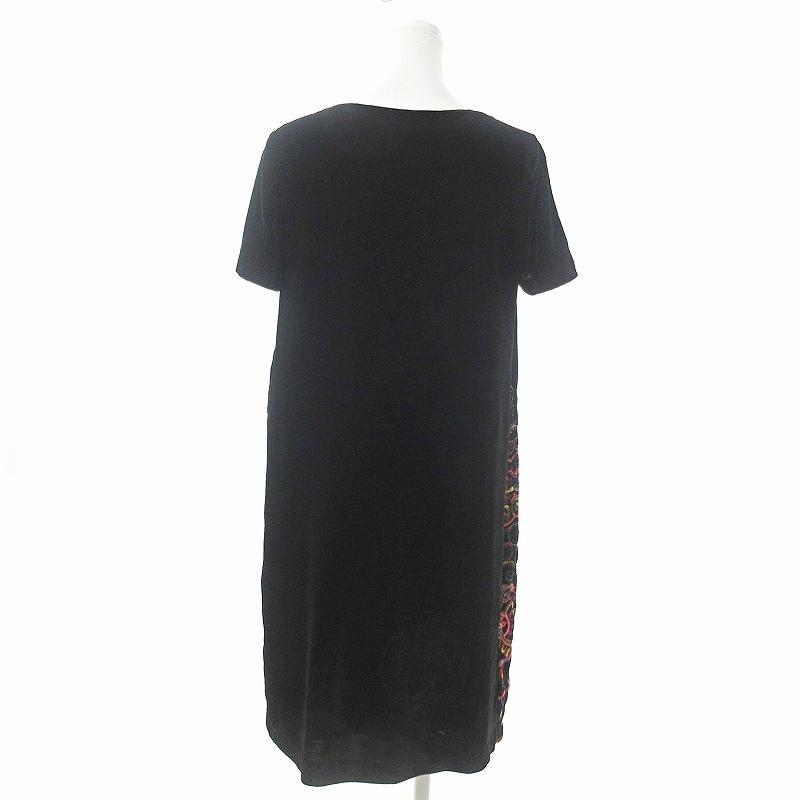 タバサプラス TABASA PLUS 美品 ベロア ワンピース 半袖 膝丈 刺繍 総柄 スカラップ 34 黒 0320 レディース : ブランド古着販売のベクトル - 通販 - Yahoo ...