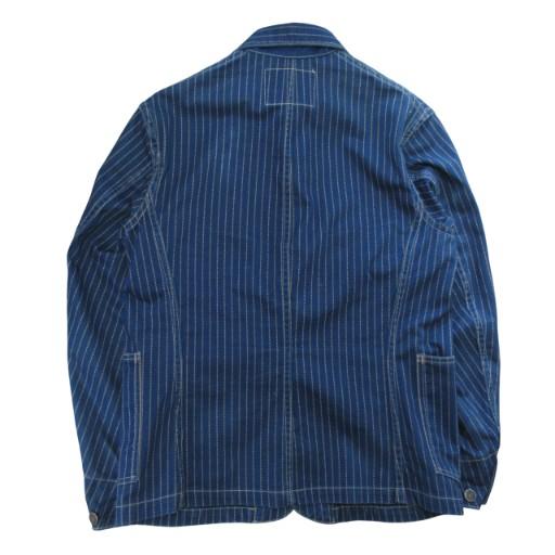 【中古】ダブルアールエル RRL ラルフローレン WABASH STRIPE RAILROAD JACKET カバーオール ワーク インディゴ S ダブルアールエル RRL ラルフローレン WABASH STRIPE RAILROAD JACKET
