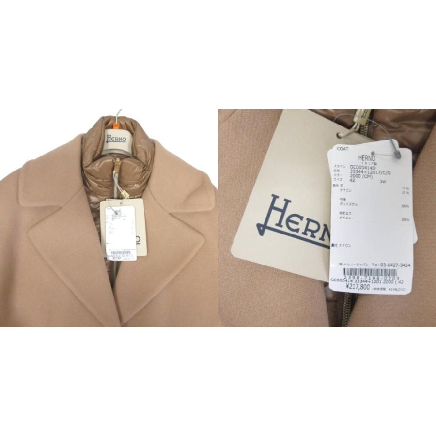 【中古】未使用品 ヘルノ HERNO タグ付 多機能 2WAY 中綿コンビ チェスターコート GC000414D 国内正規 ベージュ 42 未使用品 ヘルノ HERNO タグ付 多機能 2WAY 中綿コンビ チェスター