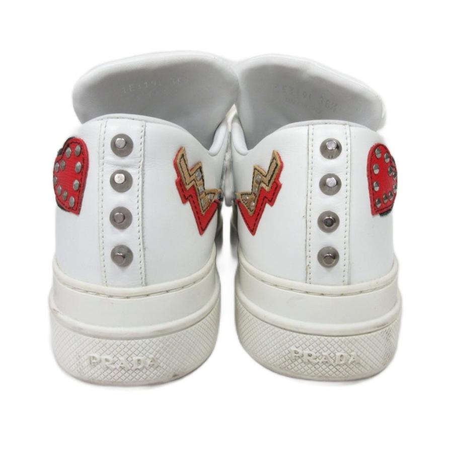 PRADA（プラダ） PRADA 1E319L ハート ワッペンスタッズ スニーカー