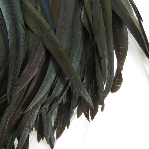 エンジェルジャクソン ANGEL JACKSON トートバッグ フェザー 黒 青