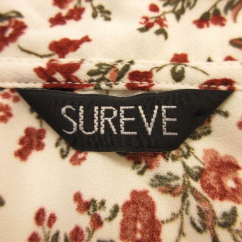 シュリーブ SUREVE シャツジャケット 五分袖 花柄 オフホワイト 白 赤 M *T876 レディース : ブランド古着販売のベクトル - 通販 - Yahoo!ショッピング