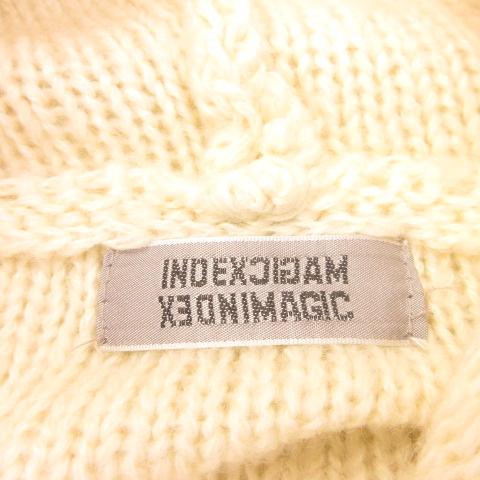 インデックスマジック INDEX MAGIC ニットフードカーディガン ハーフ丈 長袖 オフホワイト 白 M *A457 レディース : ブランド古着販売のベクトル - 通販 - Yahoo ...