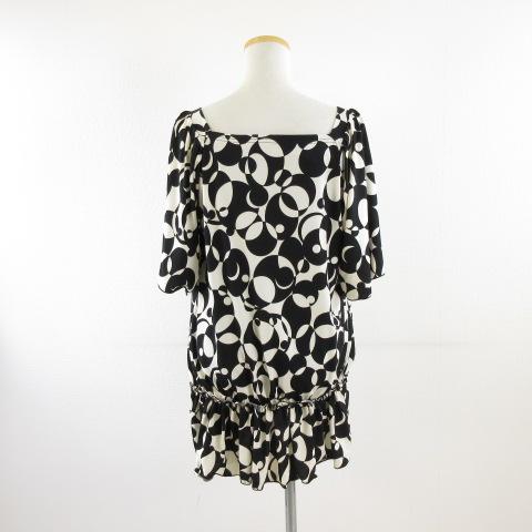 シビリゼ Civilise チュニック カットソー 半袖 総柄 黒 白 40 *A904 レディース : ブランド古着販売のベクトル - 通販 - Yahoo!ショッピング