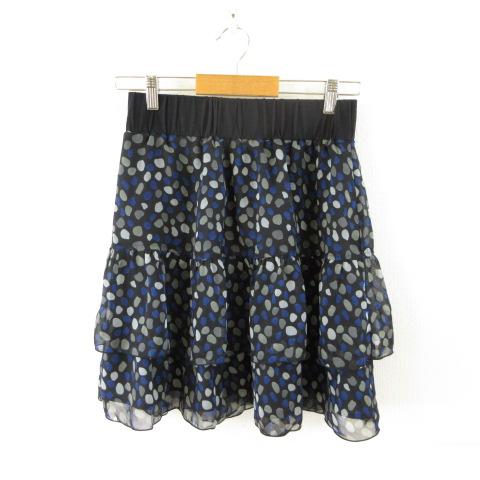 ジ エンポリアム THE EMPORIUM ミニスカート ティアード 総柄 黒 M *T556 レディース : ブランド古着販売のベクトル - 通販 - Yahoo!ショッピング