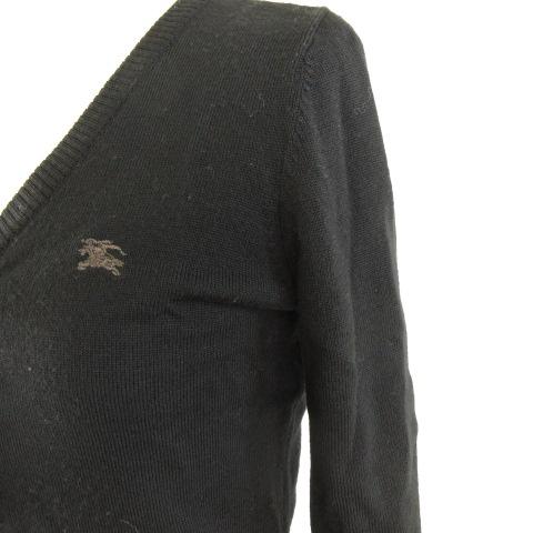 BURBERRY BLUE LABEL（バーバリーブルーレーベル） ニット ヘンリーネック 七分袖 黒 38 *A237 レディース : ブランド古着販売のベクトル - 通販 - Yahoo ...