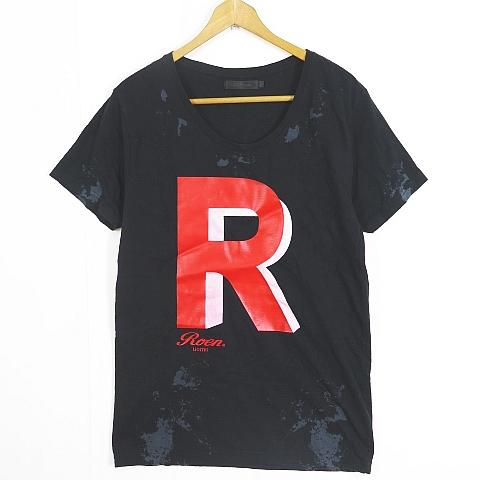 Roen ロエン uomo 半袖 Tシャツ カットソー コットン L プリント ブラック 2sa6044 メンズ : ブランド古着販売のベクトル - 通販 - Yahoo!ショッピング